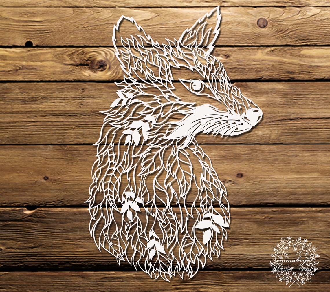 EMMA BOYES Papercut Template. 'fox' DIY - Etsy