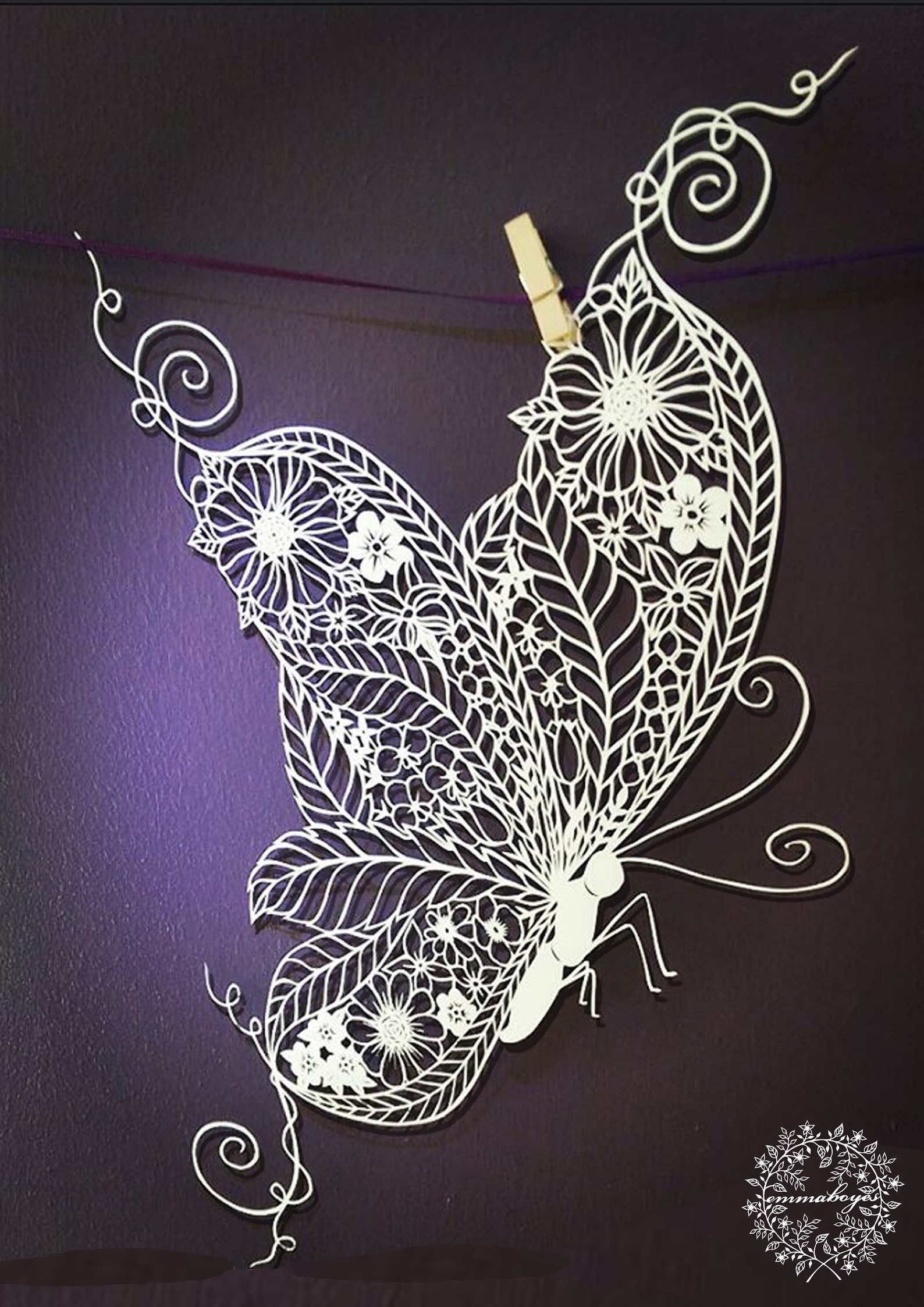 EMMA BOYES Papercut Template 'butterfly' DIY | Etsy