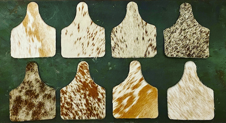 COWHIDE | Large Cattle Tag Keychain - Etsy