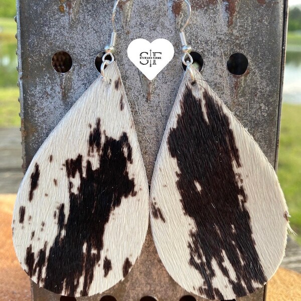 Cowhide Earrings - Etsy Australia