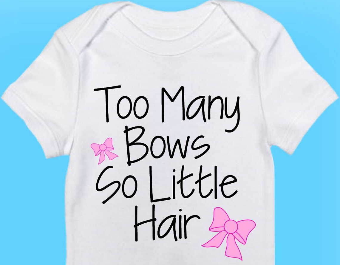 Gift for New Baby - Too Many Bows so Little Hair - Baby Gift Idea ...