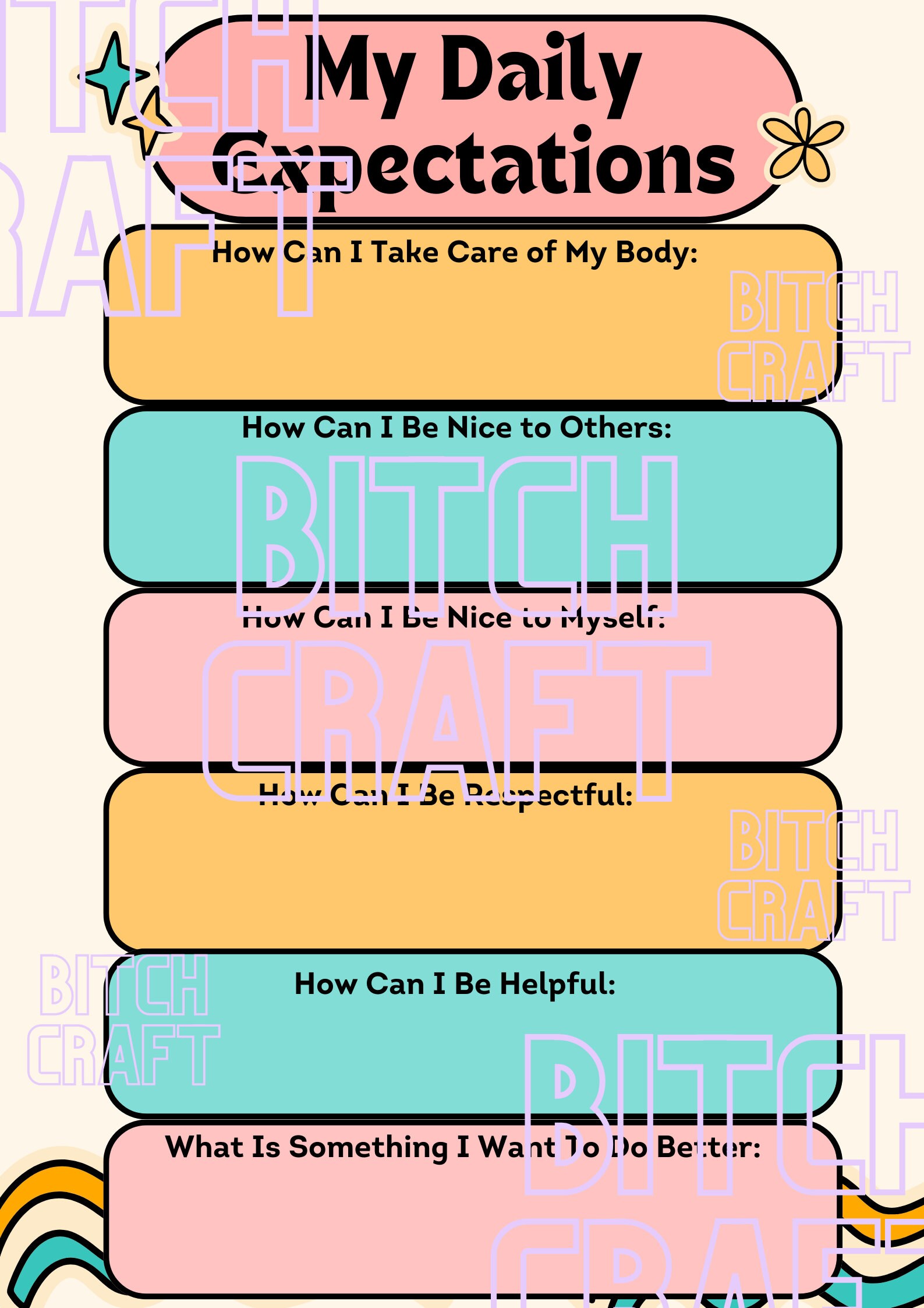 Editable Template Child Worksheet Kids Expectations Small Children's ...