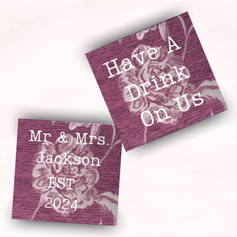 Editable File Template Printable Fall Wedding Beer & Wine Drink Ticket ...
