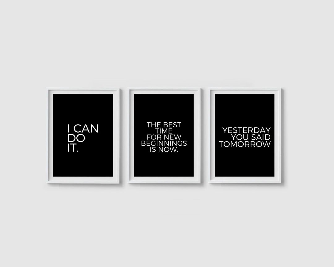 Motivational Posters Set of 3 Motivational Quotes Print Set Fitness ...
