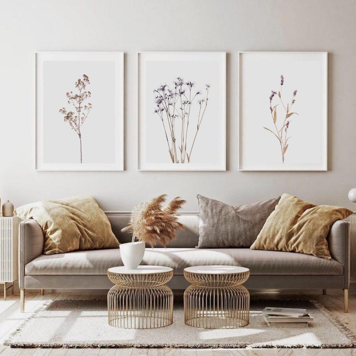 Floral Print Set of 6 Wildflower Prints Botanical Poster Floral Wall ...