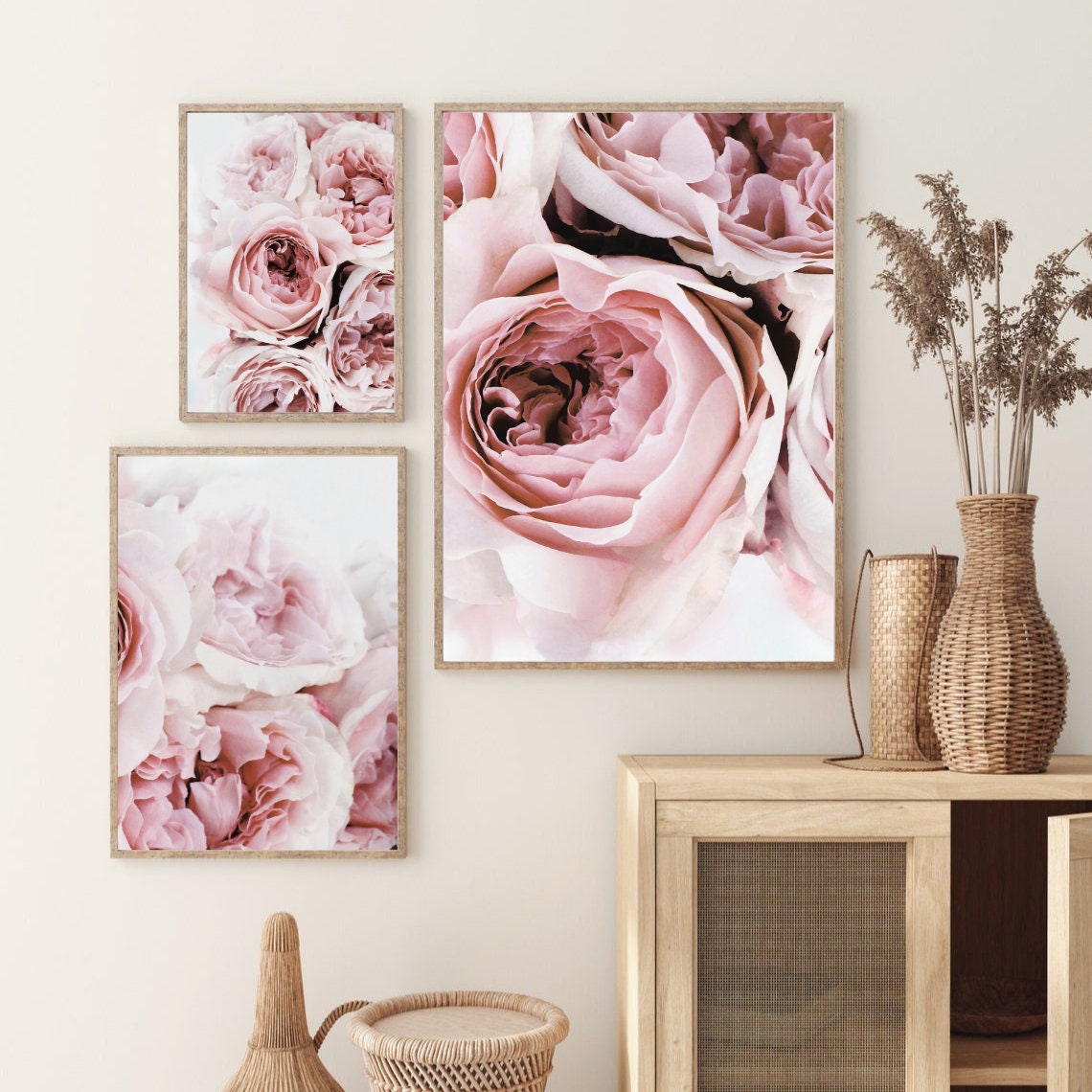 Set of 2 Peonies Print Set Blush Pink Peony Wall Art Floral | Etsy