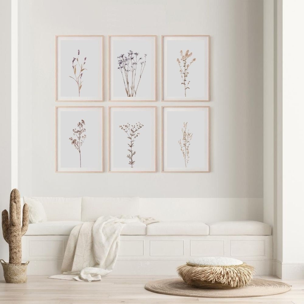 Floral Print Set of 6 Wildflower Prints Botanical Poster Floral Wall ...