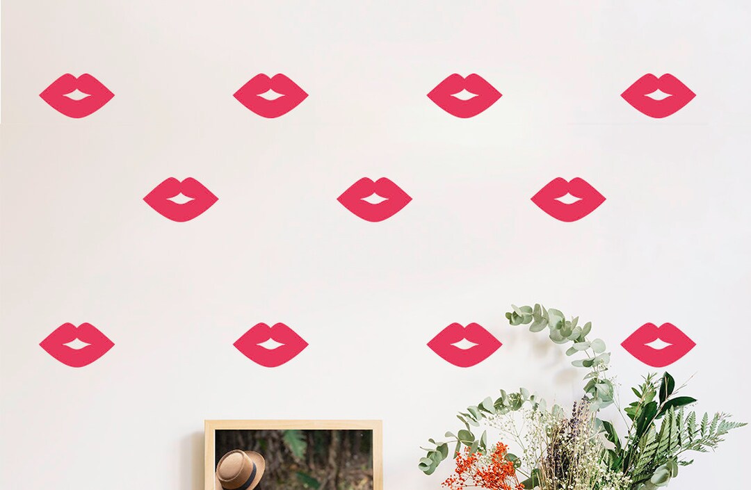 Kiss Lips - Modern Wall Pattern Vinyl Decal / Sticker Set for Home ...