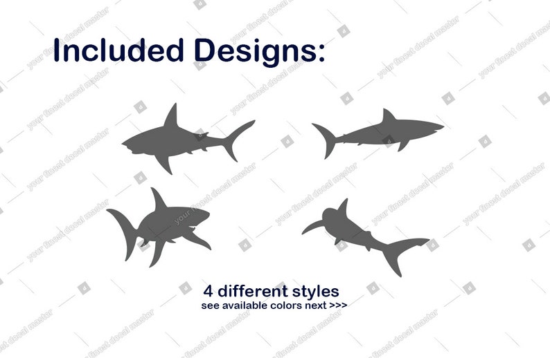 Great White Shark Modern Wall Pattern Vinyl Decal / Sticker | Etsy