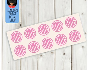 Gold Monogram Vinyl Decals Set of 10 - Etsy