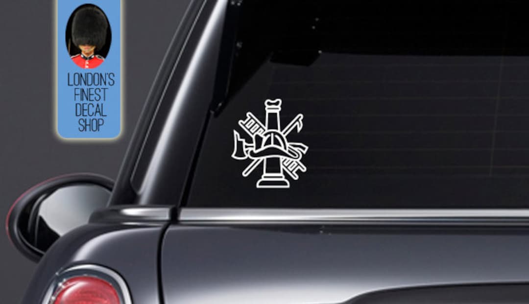 Firefighter - Car Vinyl Decal - Etsy