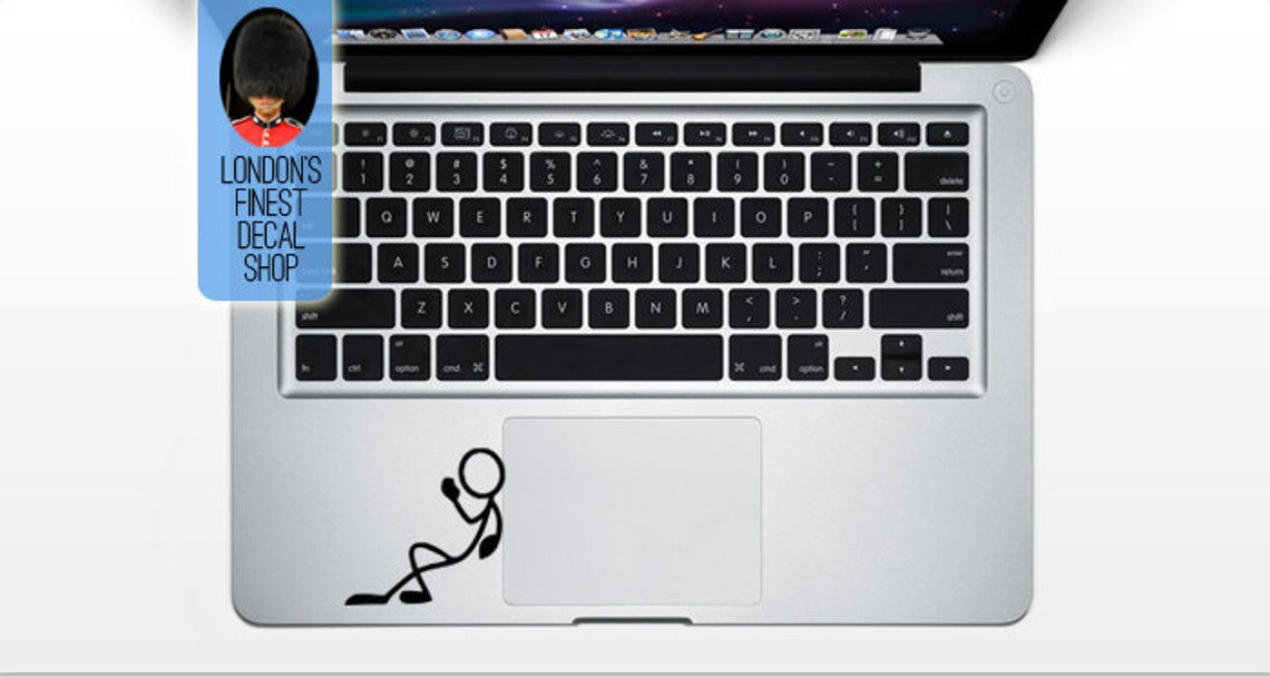Stickman Leaning Trackpad Keyboard MacBook Vinyl Decal / Sticker - Etsy
