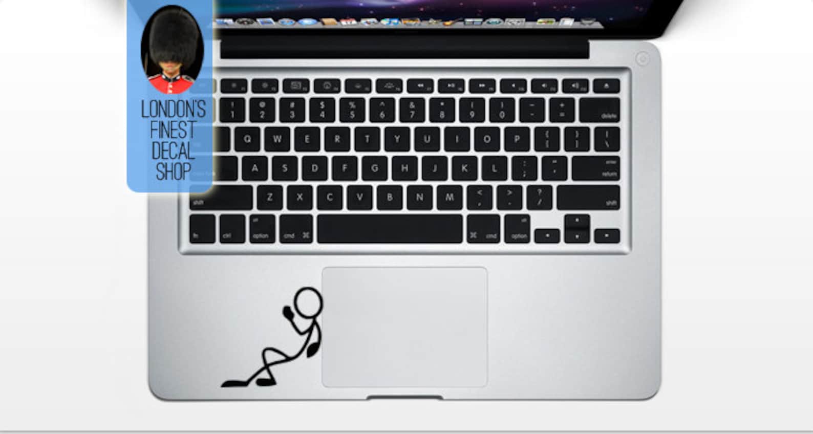 Stickman Leaning Trackpad Keyboard MacBook Vinyl Decal / Sticker - Etsy