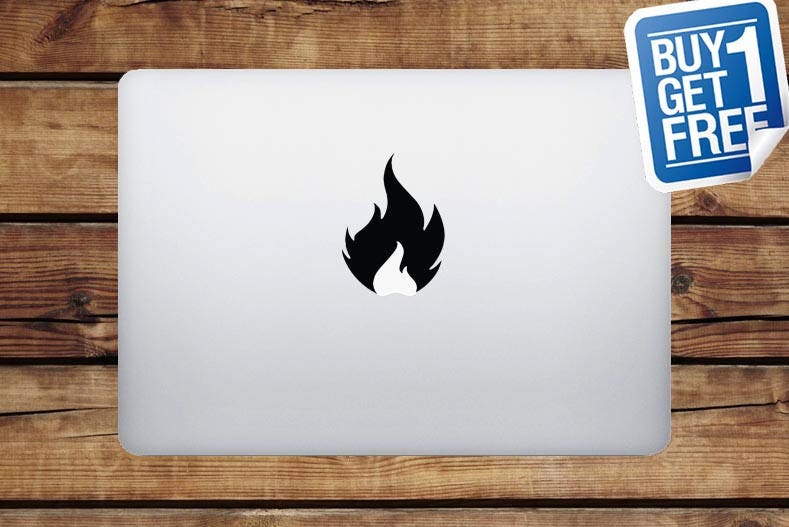 Flame Fire - MacBook Apple Decal Sticker / Laptop Decal / Apple Logo ...