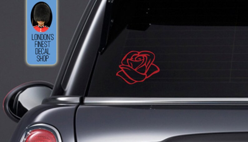 Rose Car Vinyl Decal - Etsy
