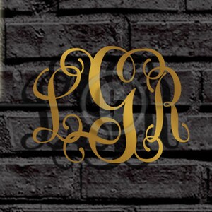 Gold Monogram Vinyl Decal for Phone, Macbook, Laptop and Car - Etsy