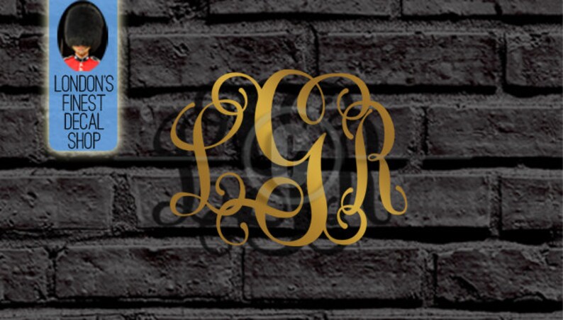 Gold Monogram Vinyl Decal for Phone Macbook Laptop and Car | Etsy