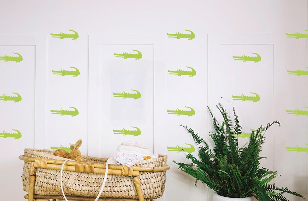 Happy Crocodile - Modern Wall Pattern Vinyl Decal / Sticker Set for ...