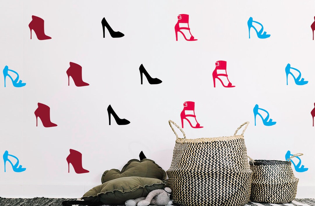 High Heel Shoes - Modern Wall Pattern Vinyl Decal / Sticker Set for ...
