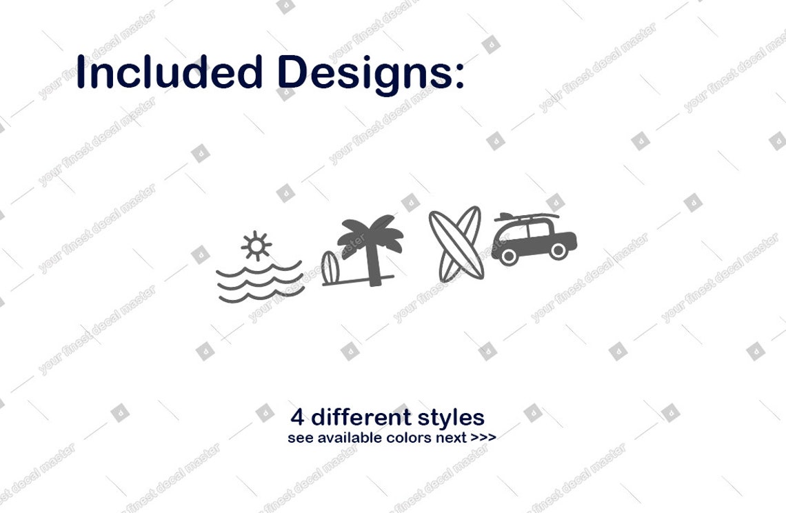 Surfing Lifestyle - Modern Wall Pattern Vinyl Decal / Sticker Set for ...