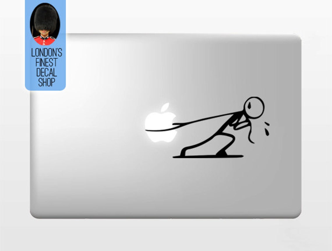 Stickman Working Macbook Vinyl Decal Sticker / Laptop Decal | Etsy