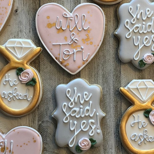 She Said Yes Engagement Cookies - Etsy