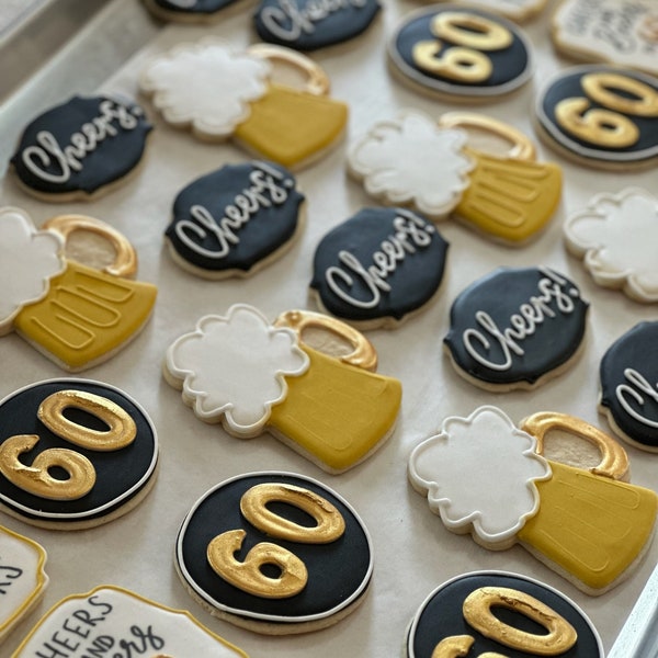 60th Birthday Cookies - Etsy