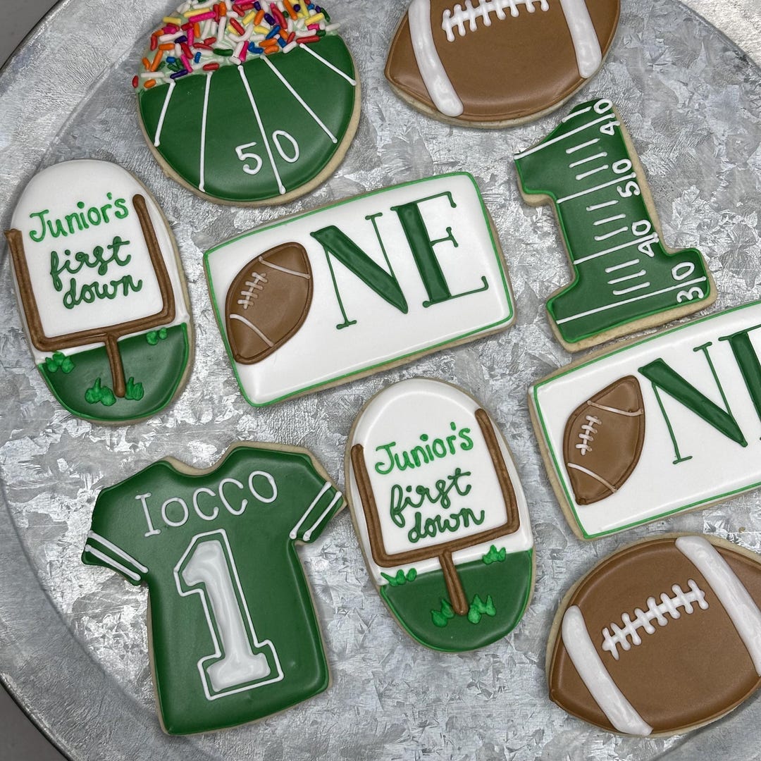 First Down Football Birthday Cookies - Etsy
