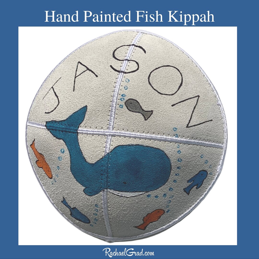 Hand Painted Kippahs, Custom Kippot, Kippah Fish, Personalized Kippah ...
