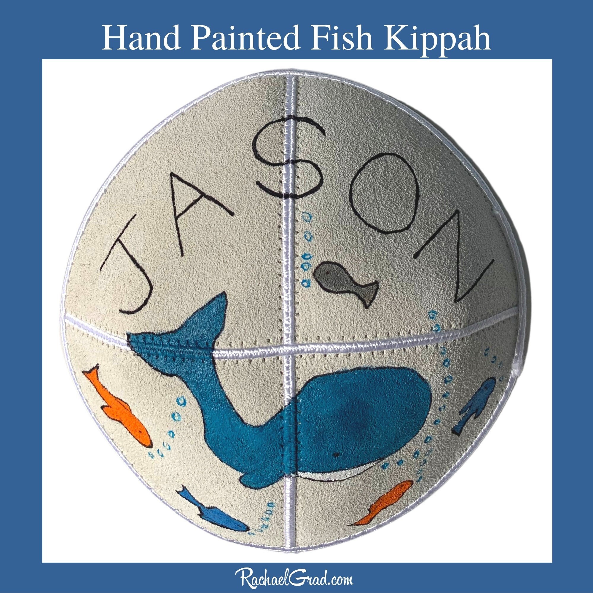 Hand Painted Kippahs, Custom Kippot, Kippah Fish, Personalized Kippah ...