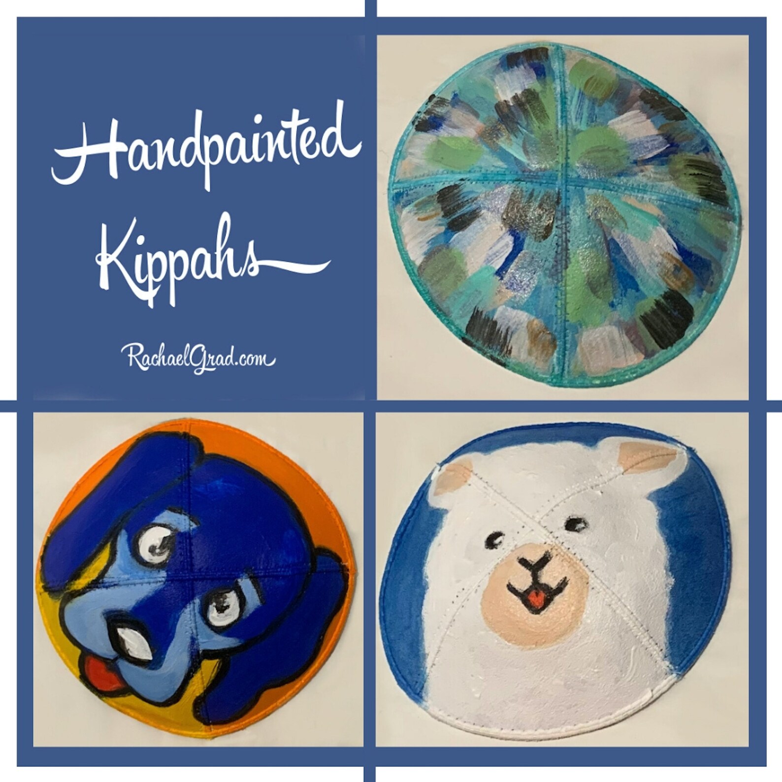 Hand Painted Kippahs, Custom Kippot, Kippah Fish, Personalized Kippah, Handpainted Yarmulkes ...