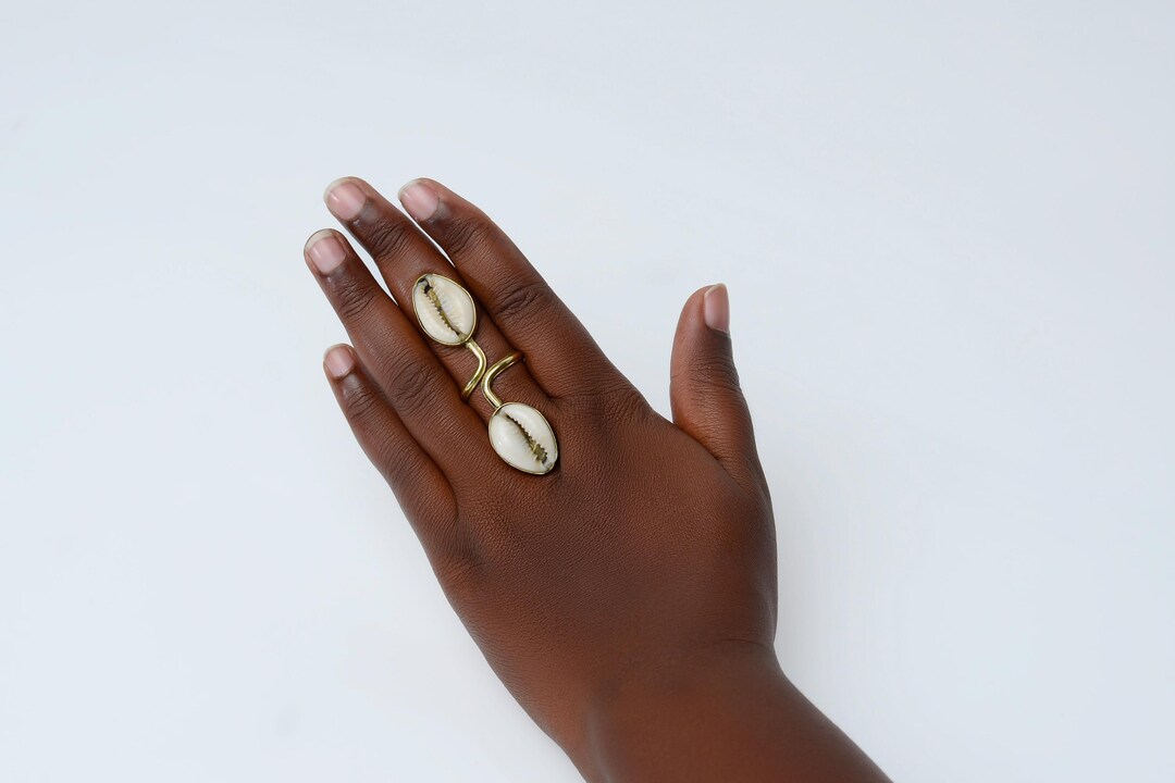 Cowrie Shell Brass Ring| Brass Rings| Afrocentric Ring| Handcrafted ...