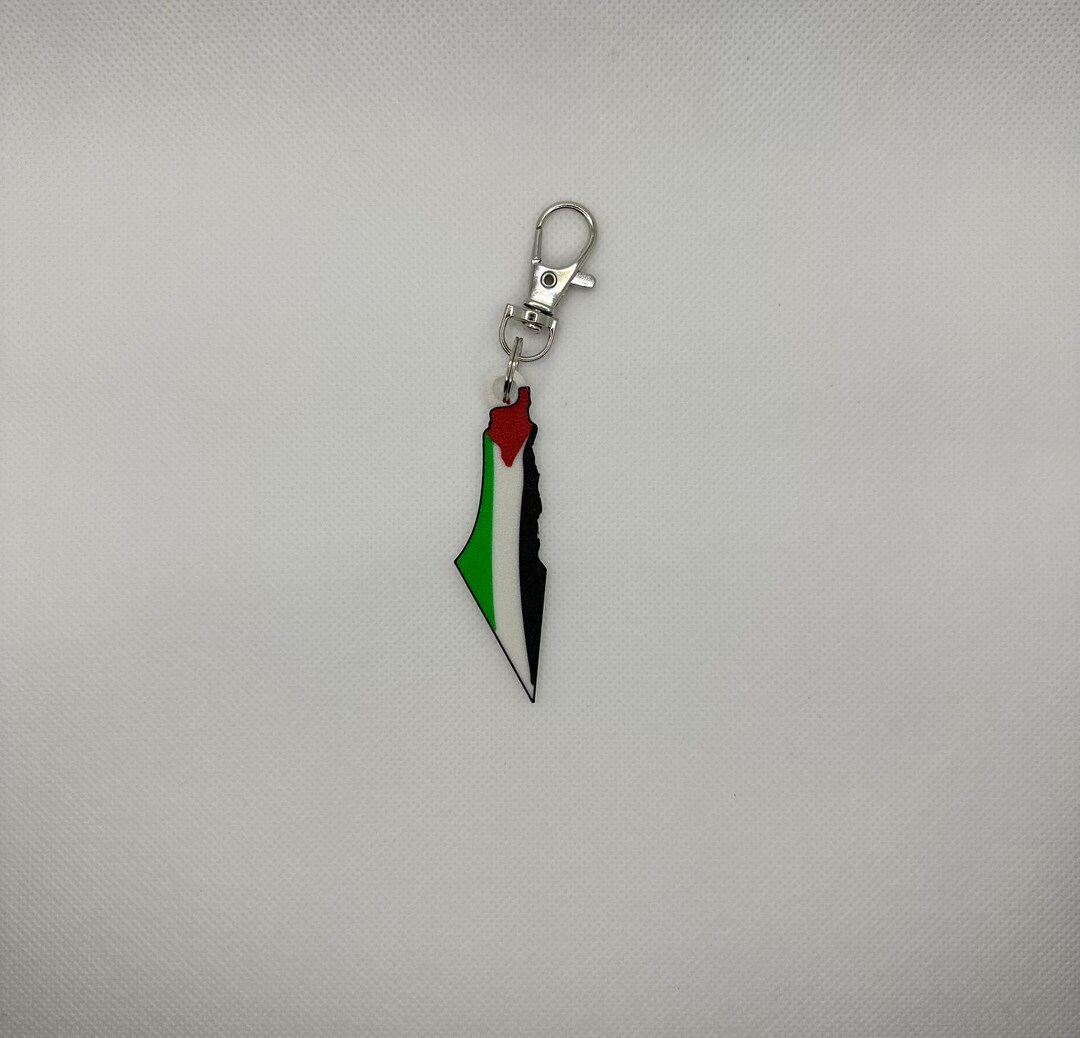 PALESTINE Map Keychain , PALESTINE Flag Red Black White and Green. - Etsy