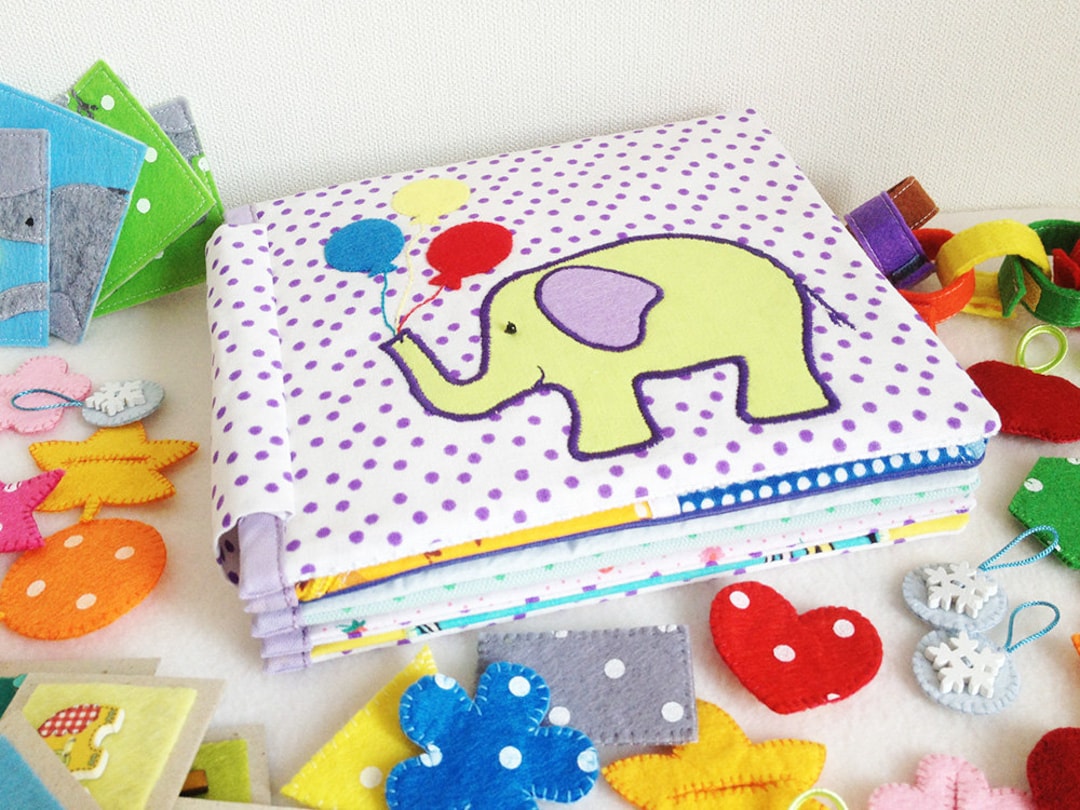 Felt Busy Book: Elephant Puzzle, Shapes, Travel Toy - Etsy
