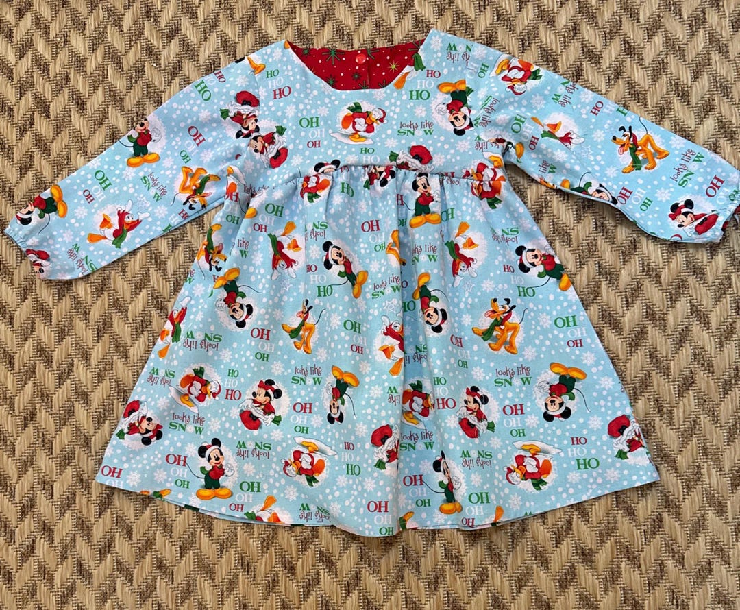 Christmas Mickey Mouse Handmade Dress - - Etsy