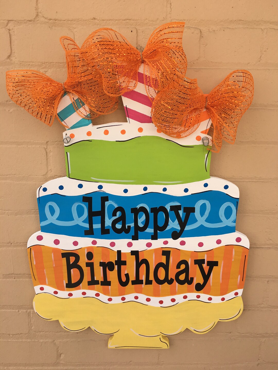 Happy Birthday Door Hanger, Birthday Cake Door Hanger, Birthday Door ...
