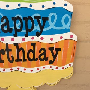 Happy Birthday Door Hanger, Birthday Cake Door Hanger, Birthday Door ...