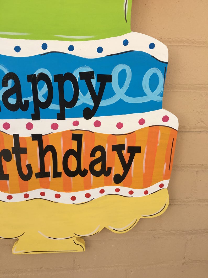 Happy Birthday Door Hanger Birthday Cake Door Hanger | Etsy