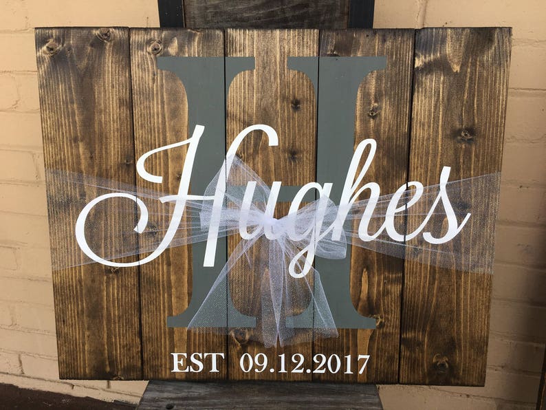 Personalized Monogram Family Name Sign Custom Rustic Wood | Etsy
