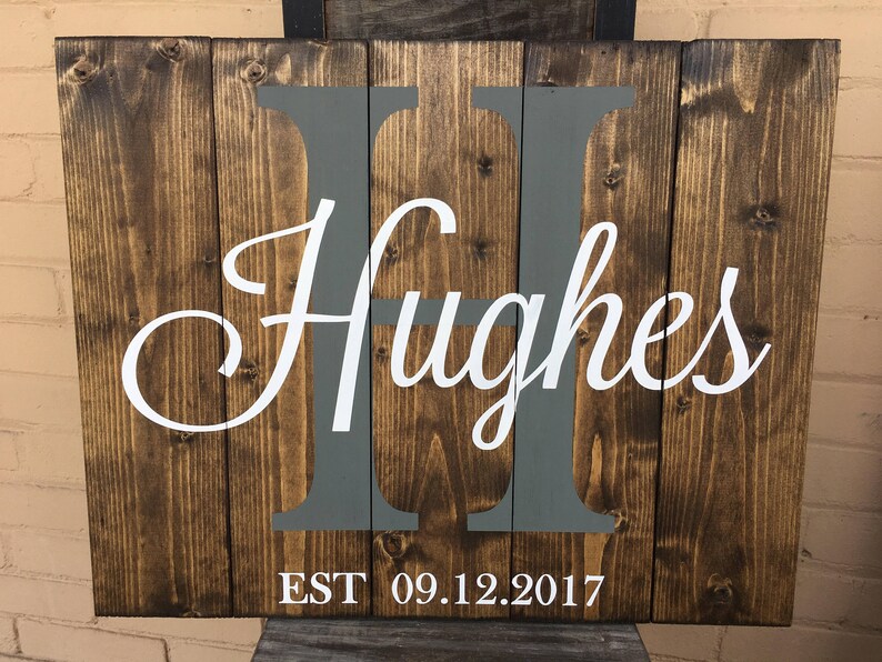 Personalized Monogram Family Name Sign Custom Rustic Wood | Etsy