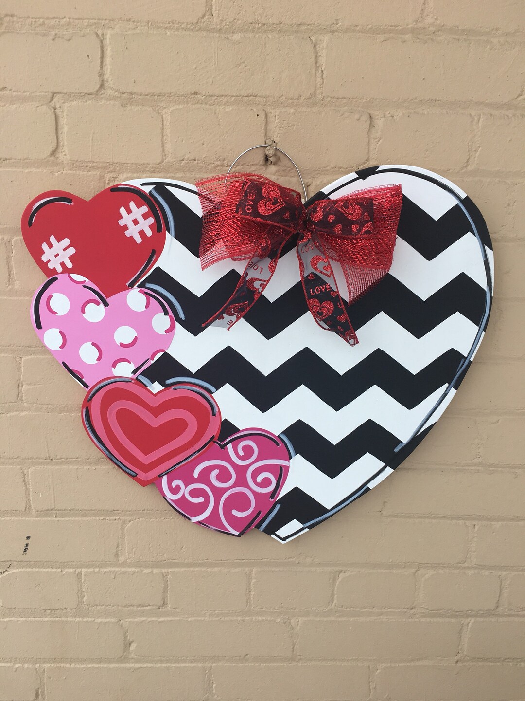Valentine Door Hanger, Valentine Door Decor, Monogrammed Heart Door ...