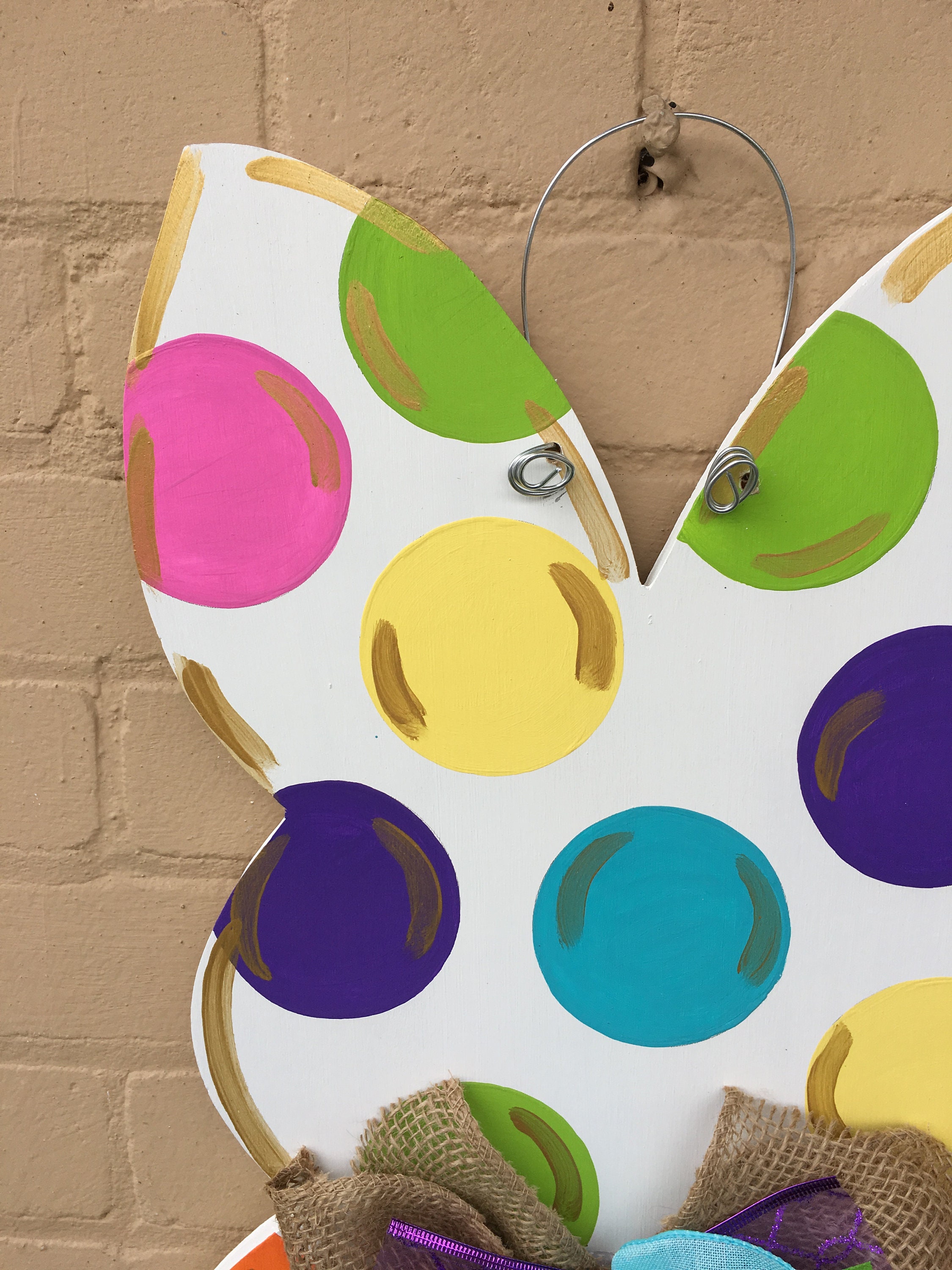 Bunny Door Hanger Polka Dot Bunny Spring Door Hanger Spring | Etsy