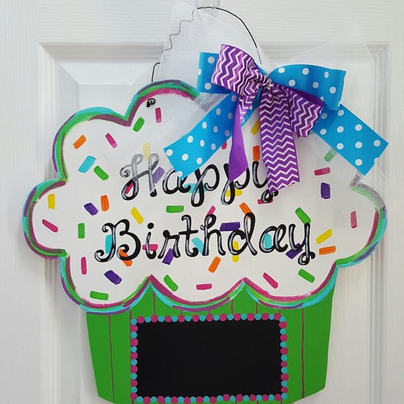 Happy Birthday Door Sign - Etsy