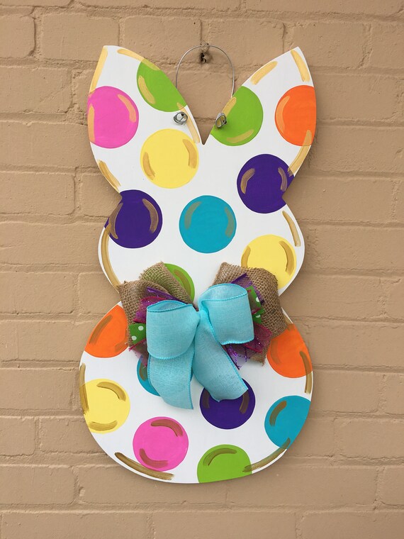 Bunny Door Hanger Polka Dot Bunny Spring Door Hanger Spring | Etsy