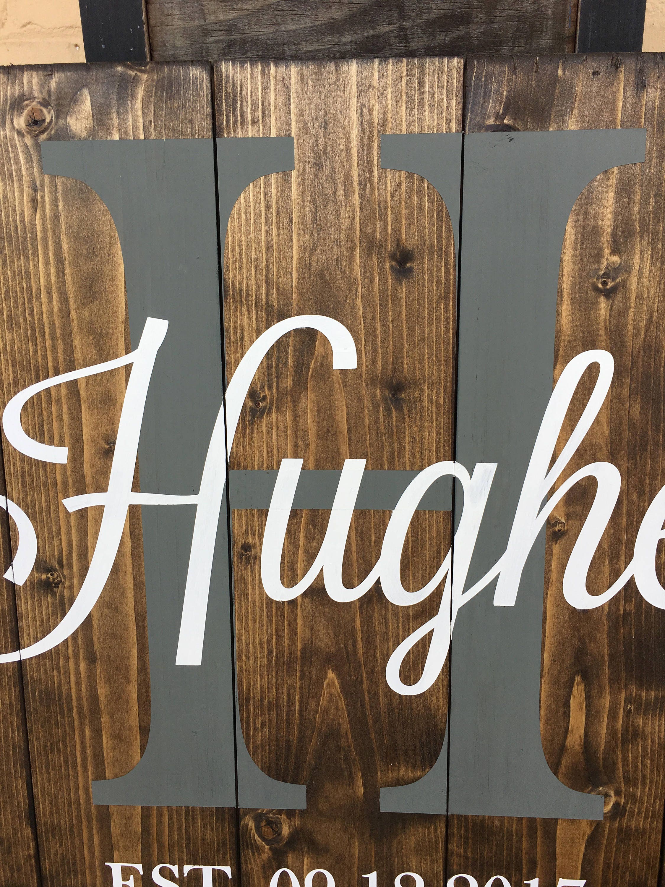 Personalized Monogram Family Name Sign Custom Rustic Wood | Etsy