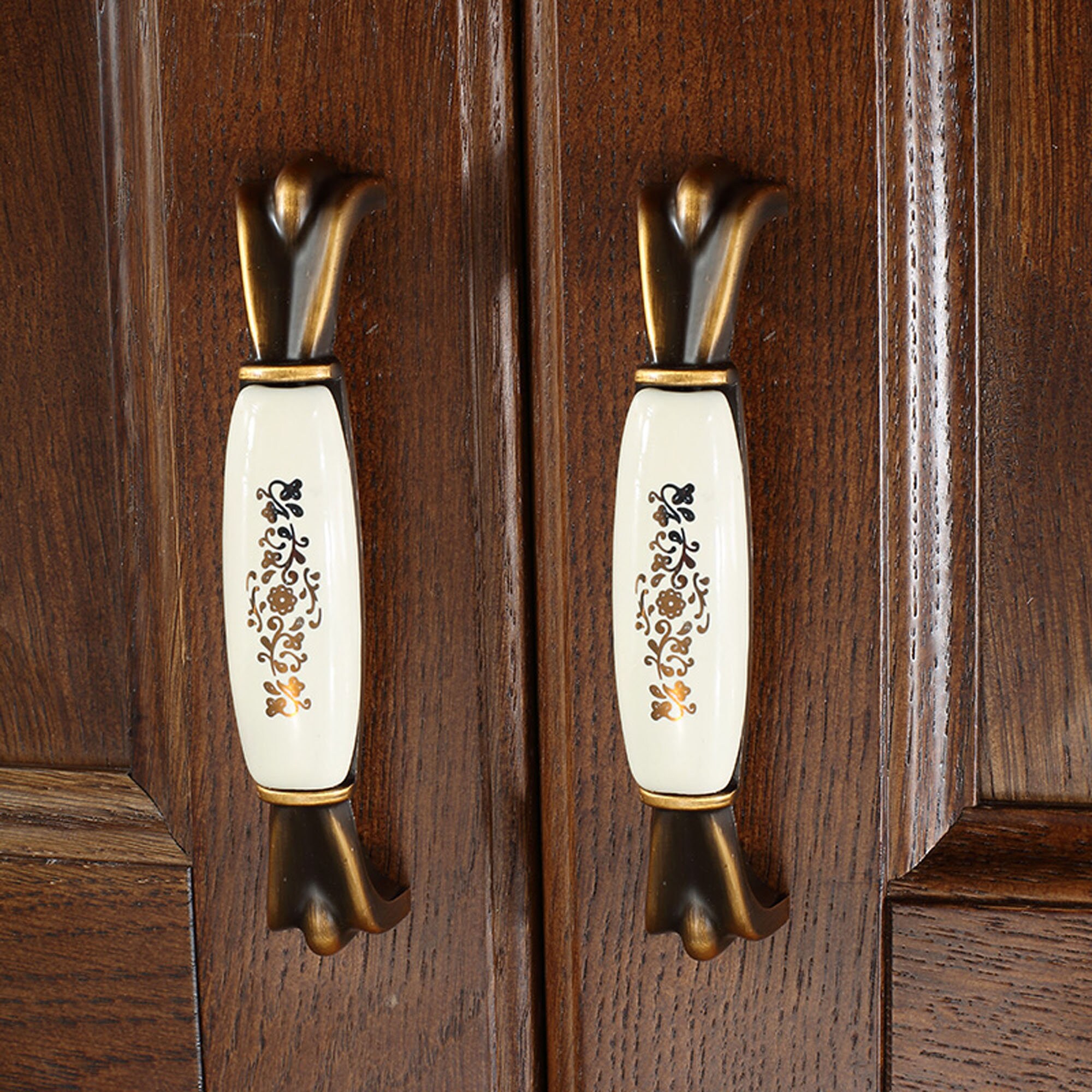 European Ceramic Handle Cabinet Door Handle Solid Wood - Etsy