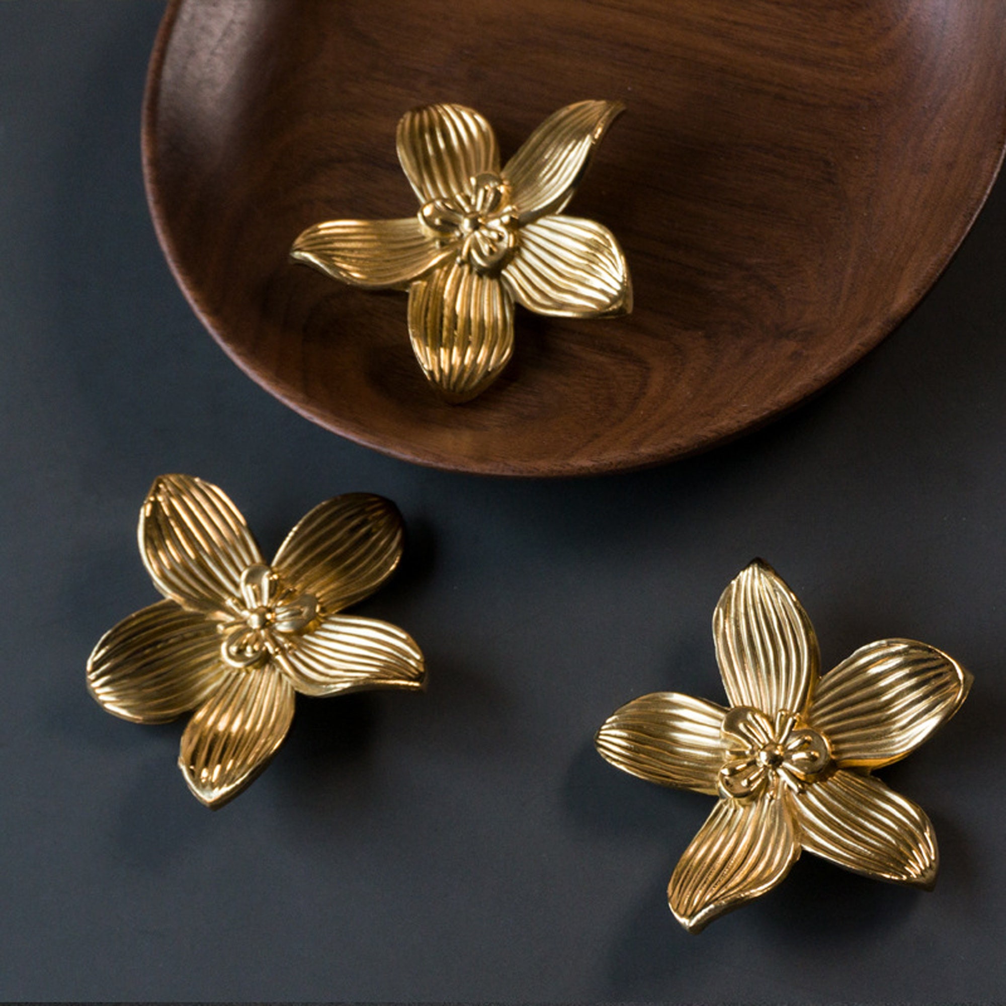North Europe Style Brass Flower Handle Chest Cupboard Drawer - Etsy