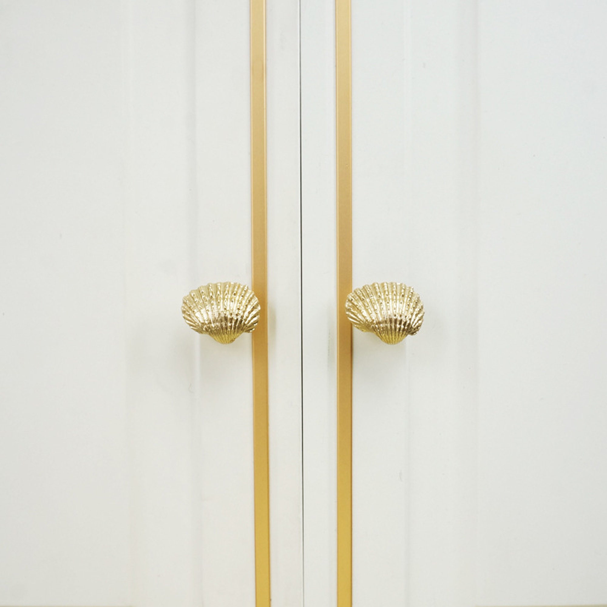 Brass shell handle Nordic drawer cabinet door cabinet original | Etsy