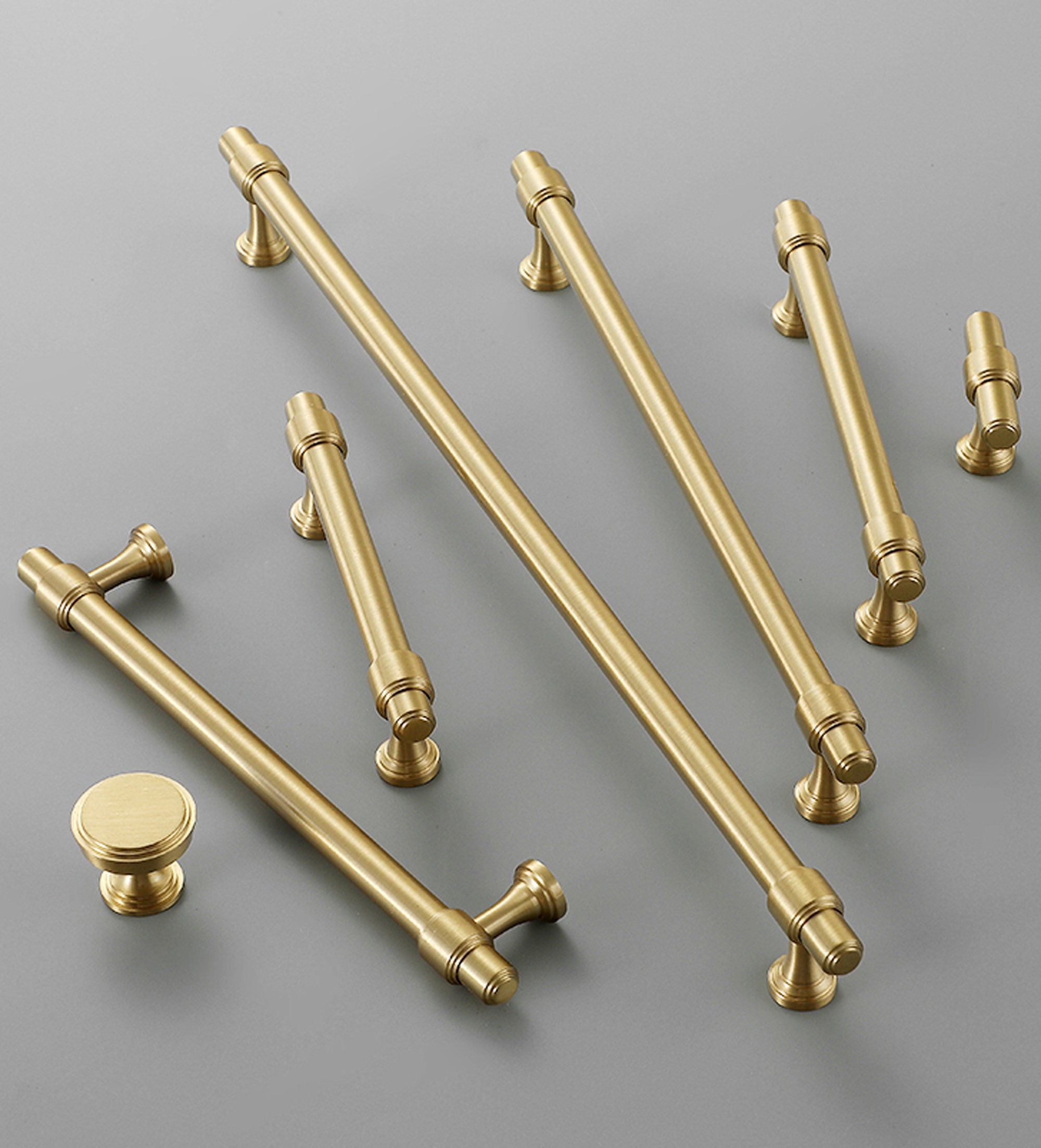 Brass handle all copper new Chinese golden door brass black | Etsy