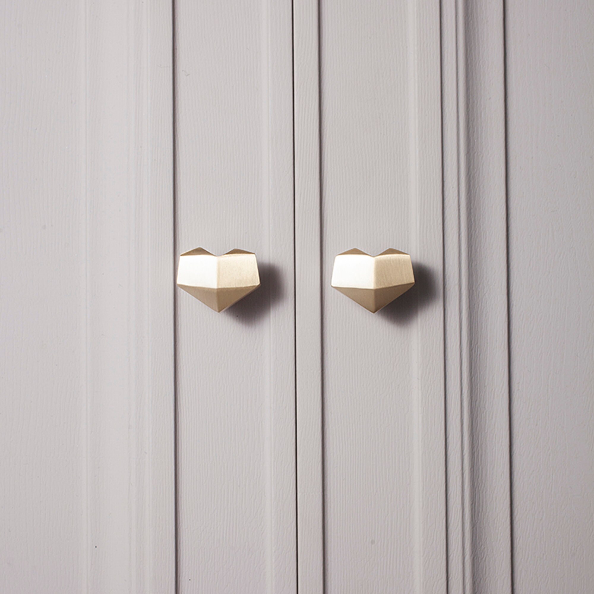 Heart-shaped pure brass small handle Nordic high-end clothes | Etsy